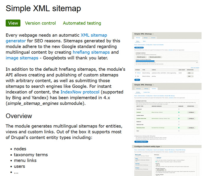 Simple XML Sitemap Drupal Simple XML Sitemap Drupal